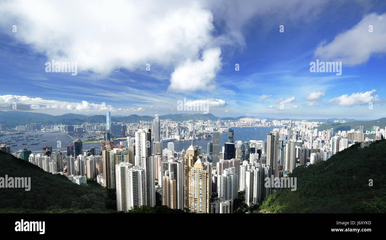 city town modern modernity urban landmark blue tower office travel city ...