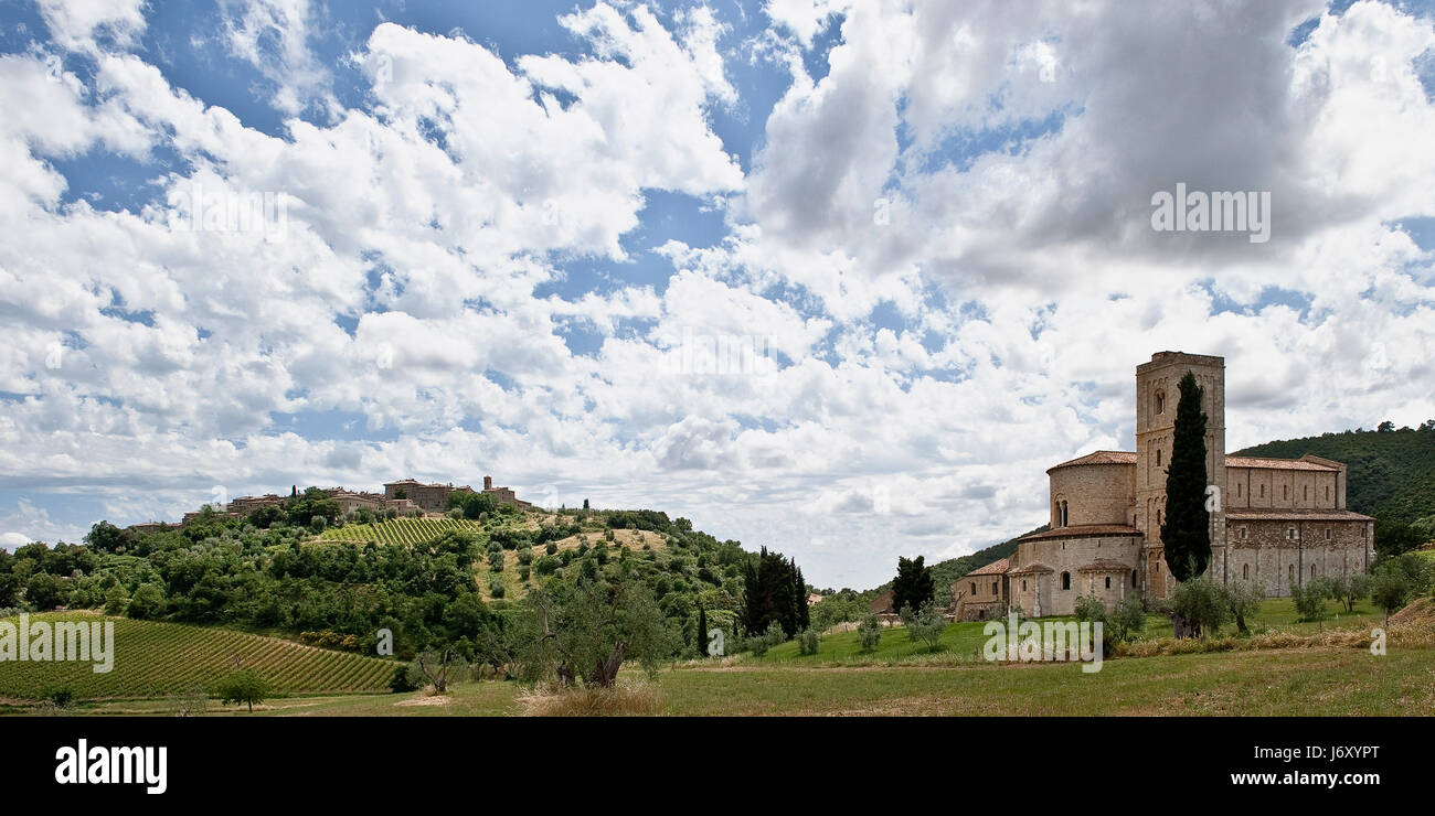 tuscany monastery abbey world cultural heritage convent italy church ...