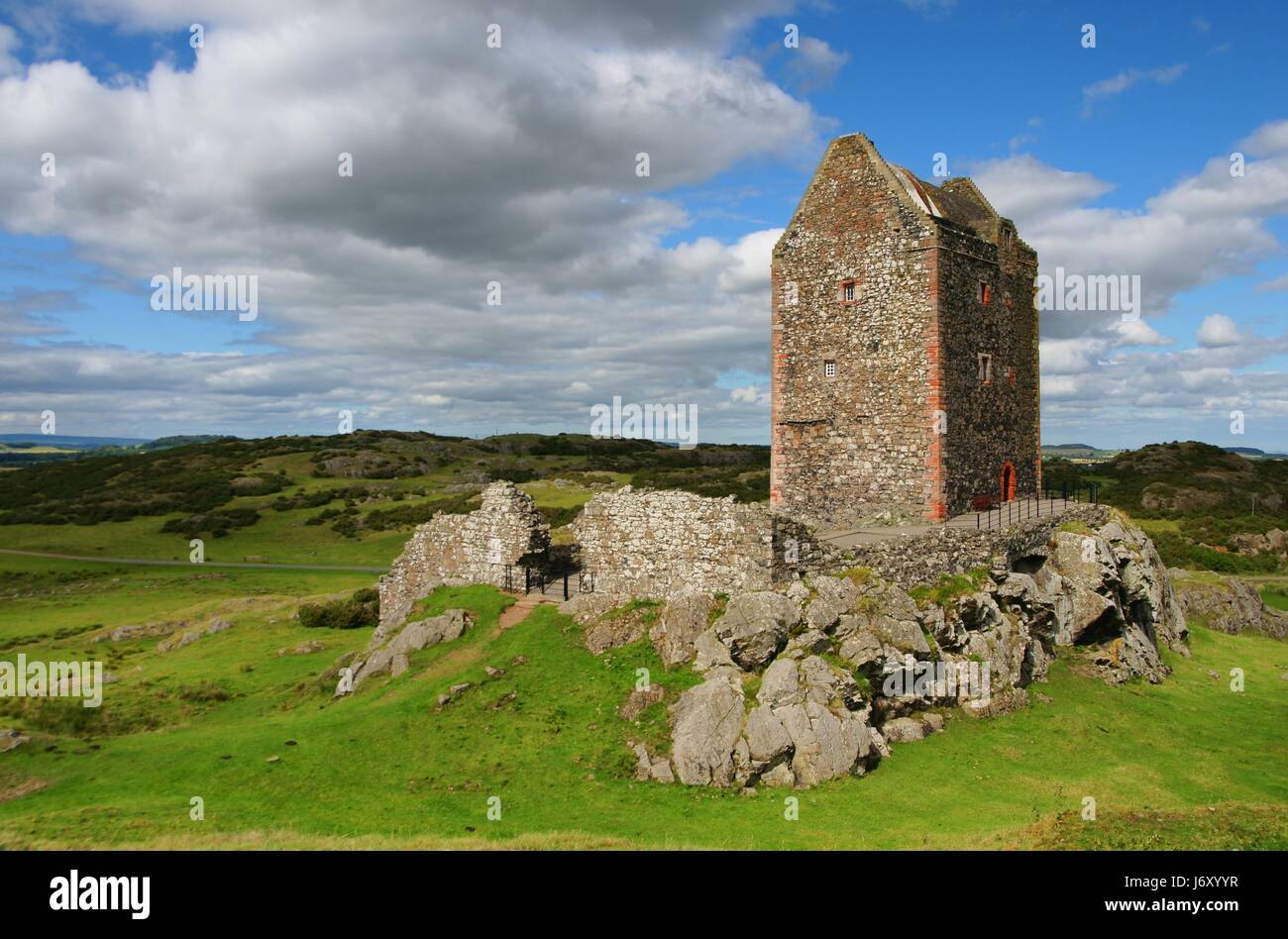 hill border scotland border region tower big large enormous extreme ...