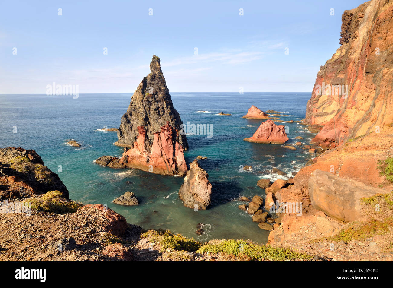 rock madeira landscape scenery countryside nature clouds scenic ...