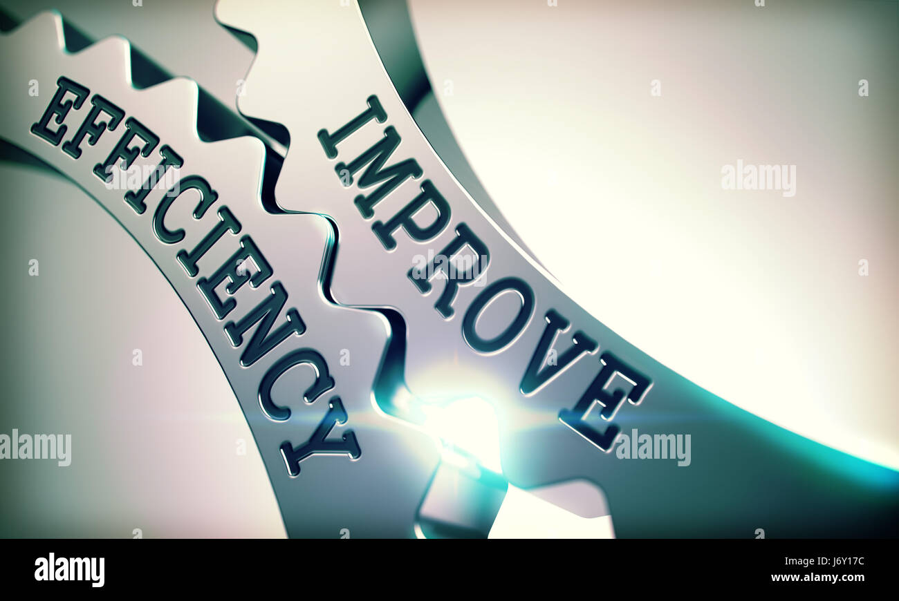 Improve Efficiency - Mechanism of Shiny Metal Cog Gears. 3D Stock Photo ...