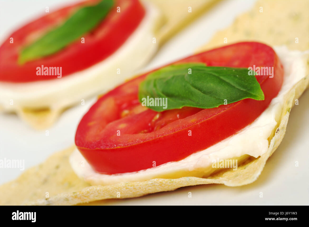cheese basil snack tomato green blank european caucasian horizontal ...