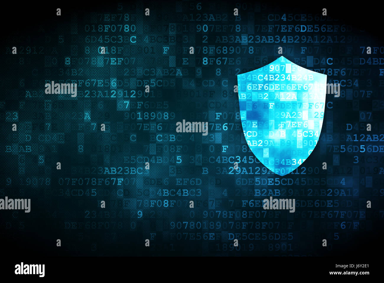 Privacy concept: Shield on digital background Stock Photo - Alamy