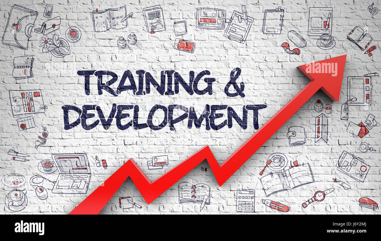 Training And Development Drawn on White Brickwall. 3D Stock Photo - Alamy