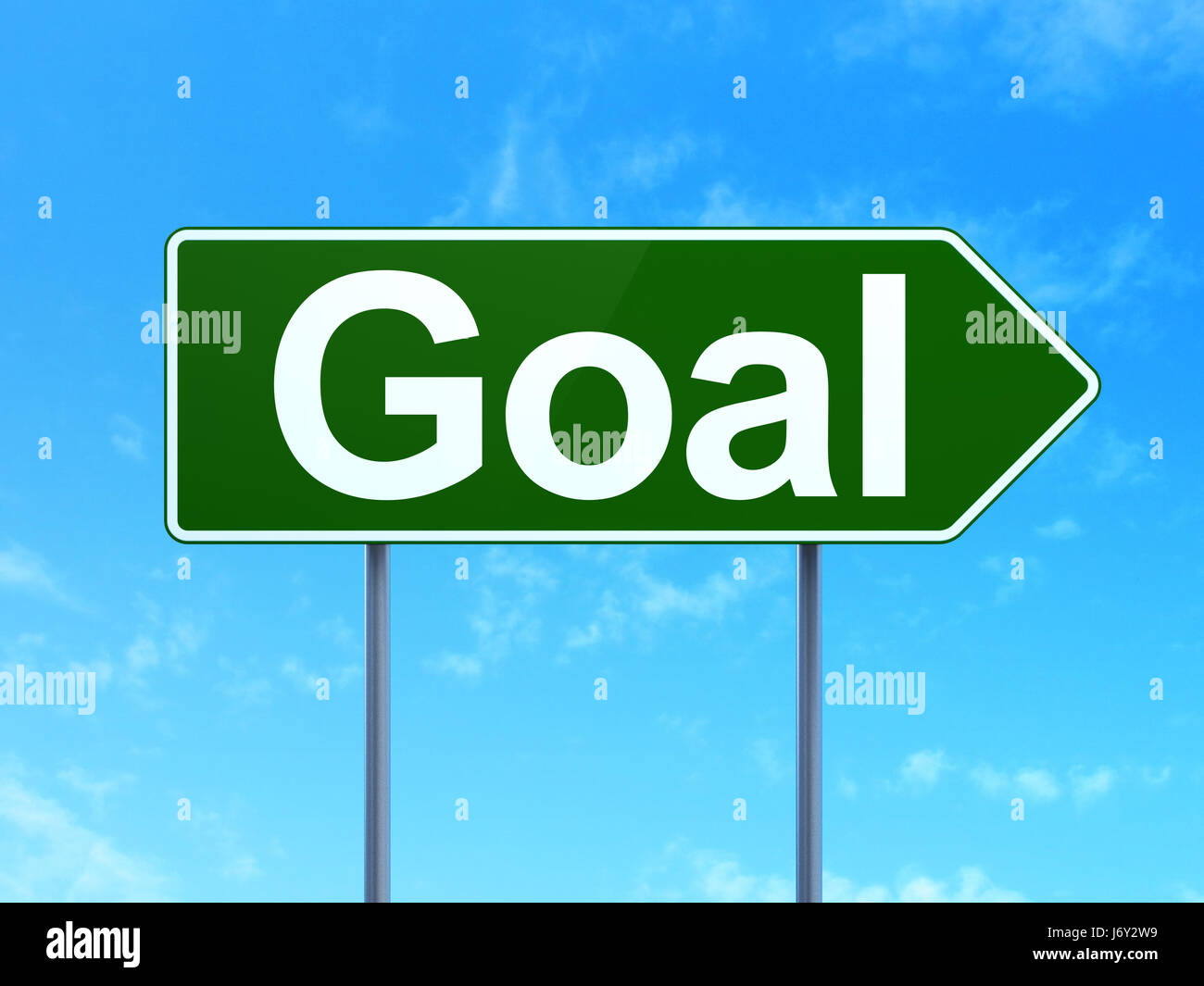 Advertising concept: Goal on road sign background Stock Photo - Alamy