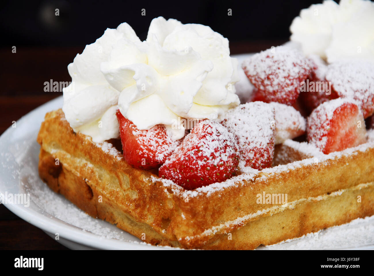sweetly cream strawberry waffle belgian dessert sweetly nibble summer ...