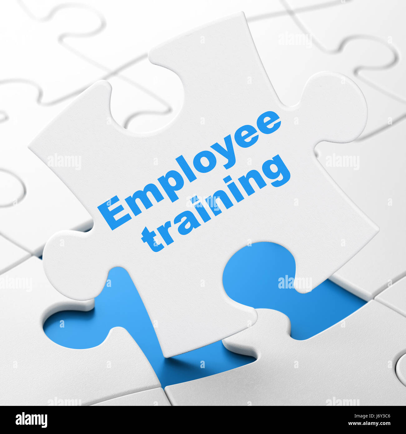 Learning concept: Employee Training on puzzle background Stock Photo ...