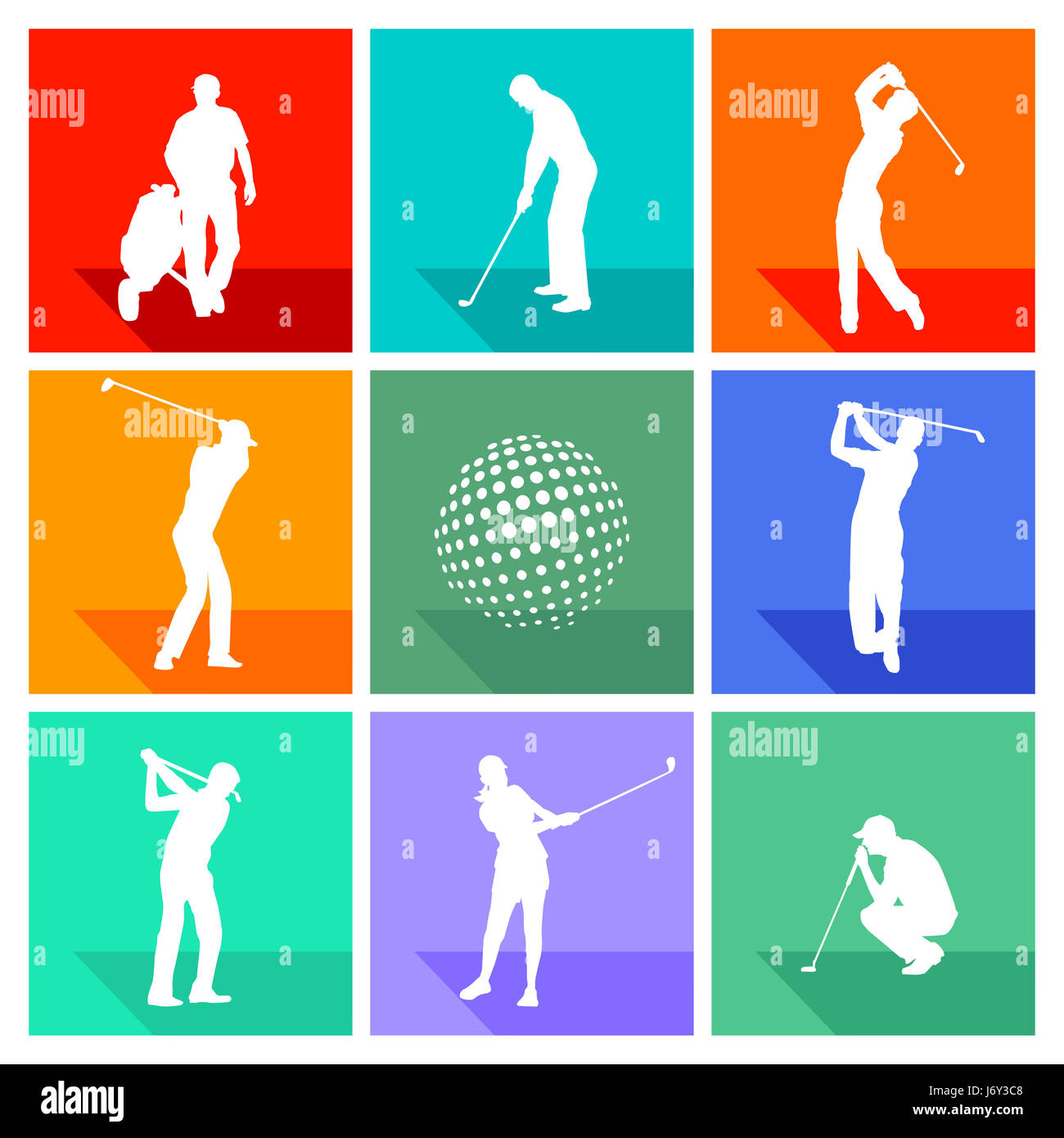 Golf game illustration collection Stock Photo - Alamy