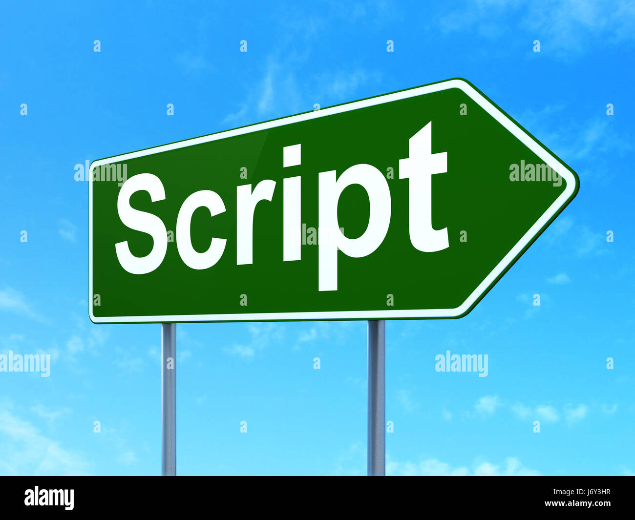 Database concept: Script on road sign background Stock Photo - Alamy