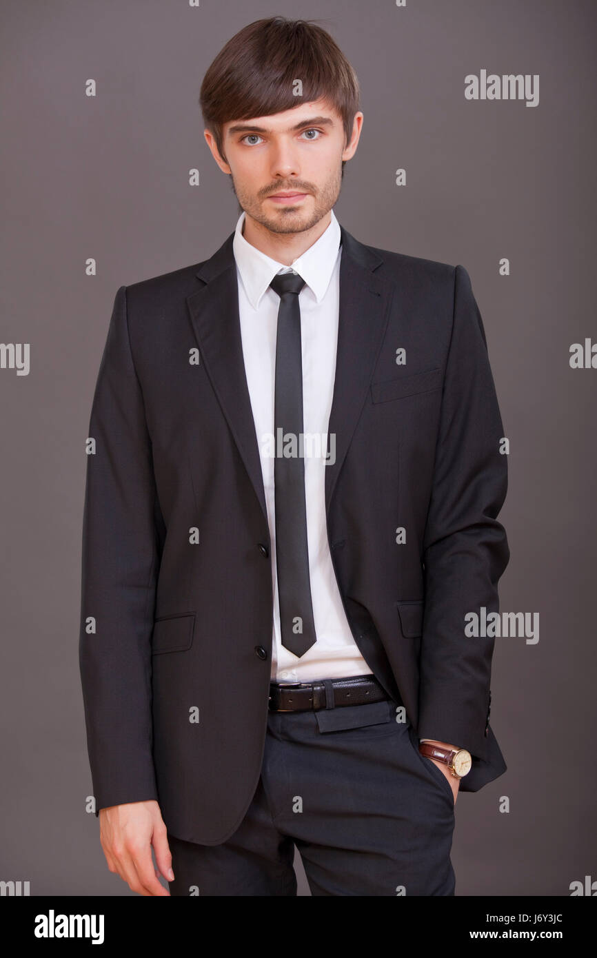 fashion portrait stylish business man businessman handsome success suit ...
