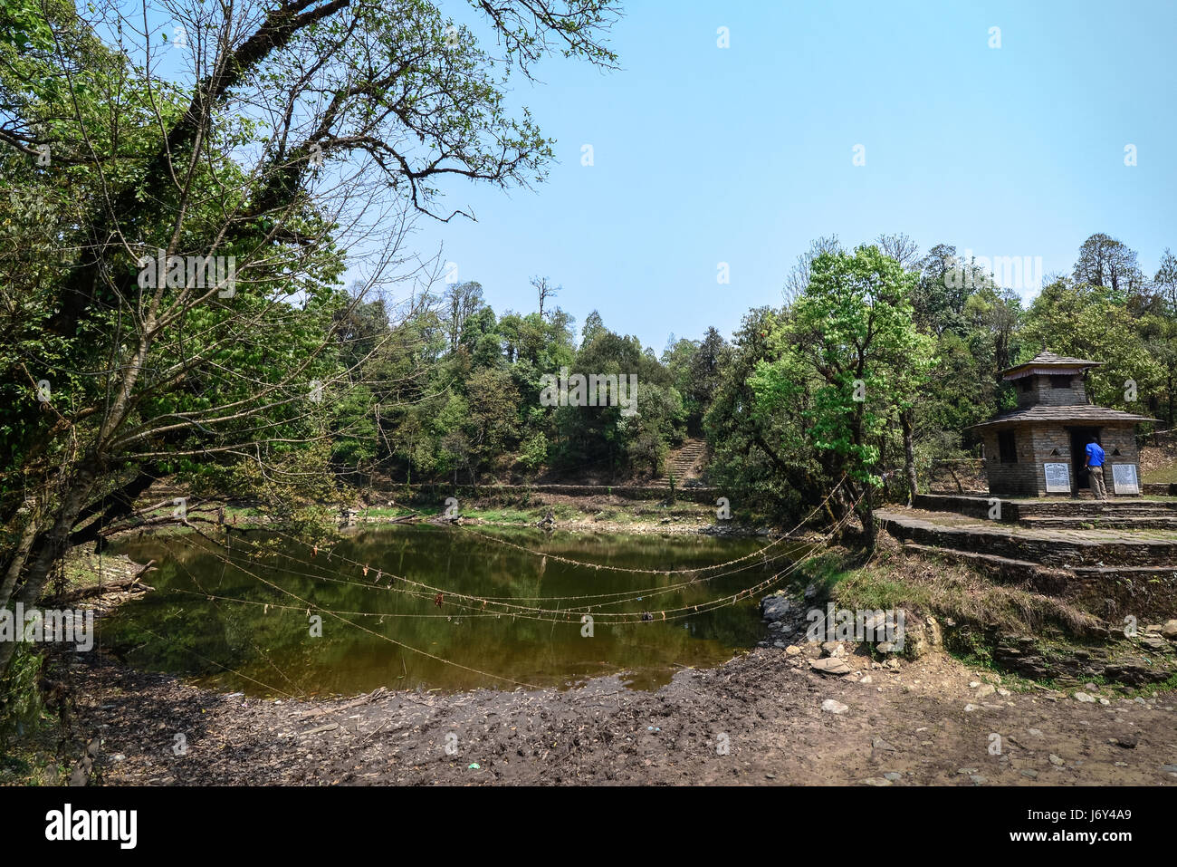 The drying lake of Panchase and Shrawan Kumar shrine in Panchase ...