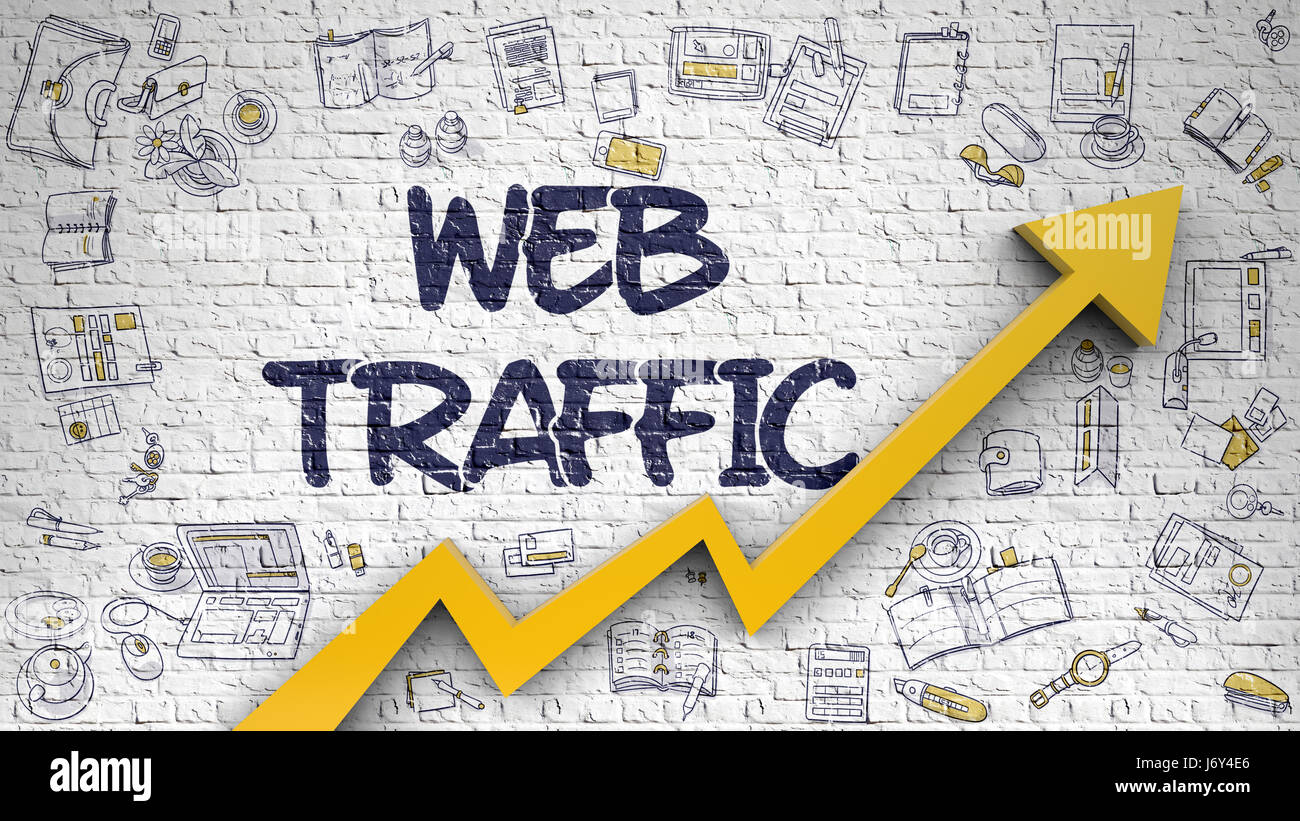 Web Traffic Drawn on White Brick Wall. 3D Stock Photo - Alamy