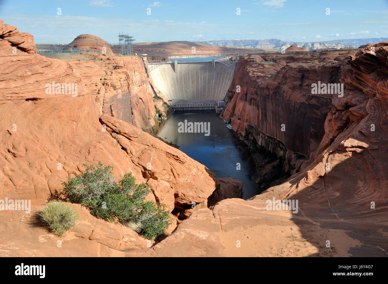 dam Canyon embankment electrical reservoir southwest river water tower ...