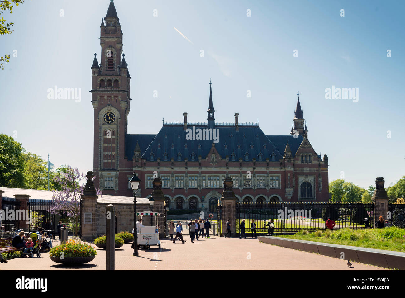 THE HAGUE, NETHERLANDS - MAY 5, 2016: The Peace Palace in The Hague ...