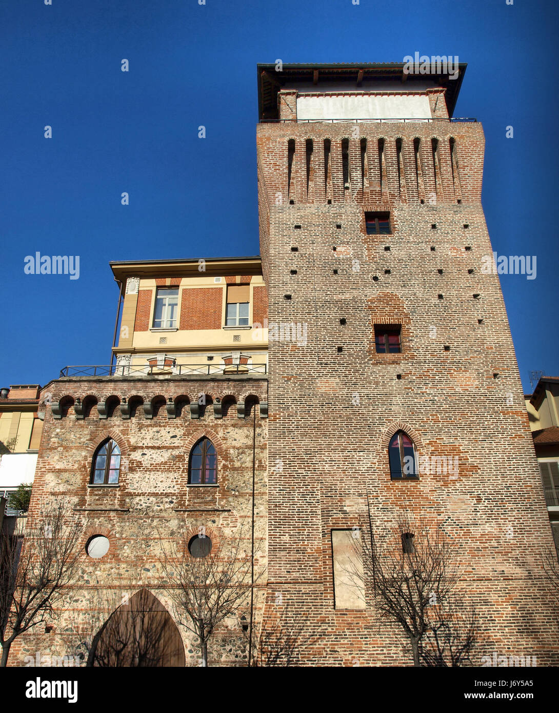 tower medieval castle chateau tower city town colour europe wall centre ...
