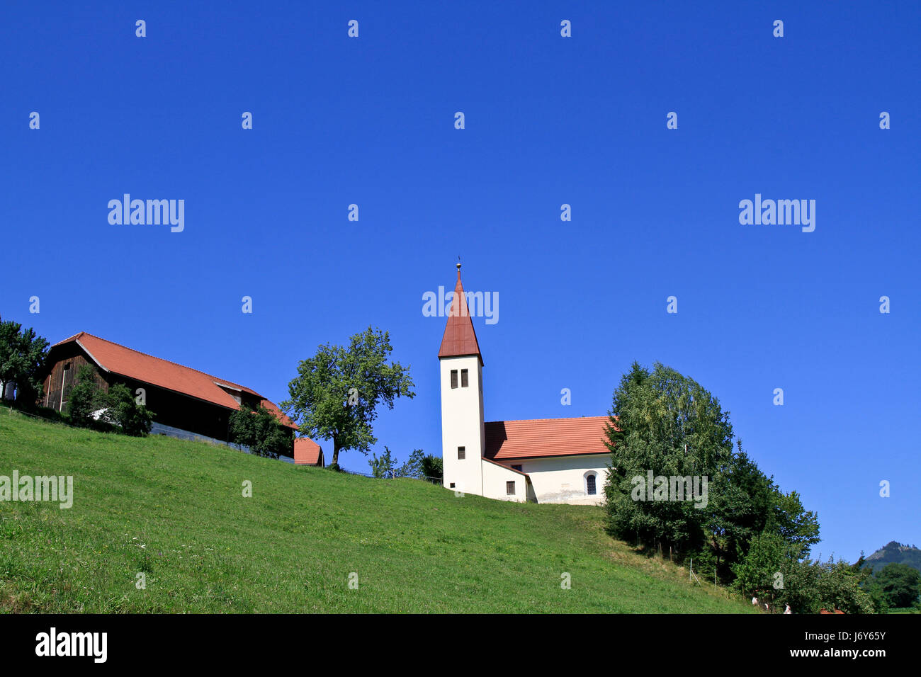 church tree chapel steeple spire blue religion belief church colour ...