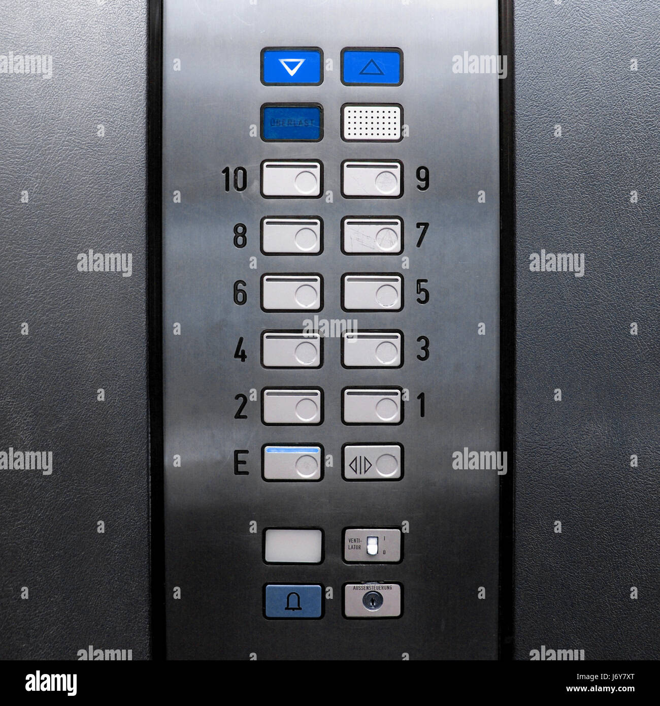 close elevator lift detail key keypad pad numbers close blue elevator ...