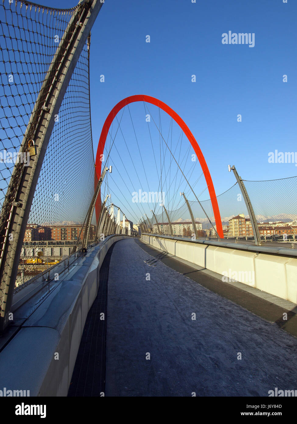 bridge pedestrian italia italy blue engineering bridge arc arch steel ...