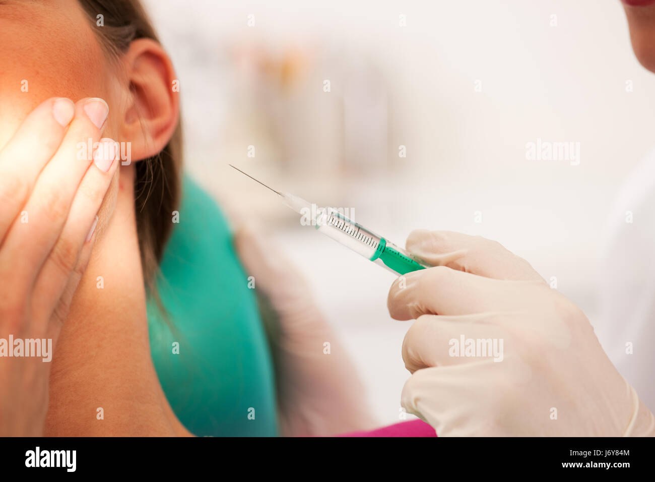 dentist squirt injection anaesthetization anesthesia syringe woman ...