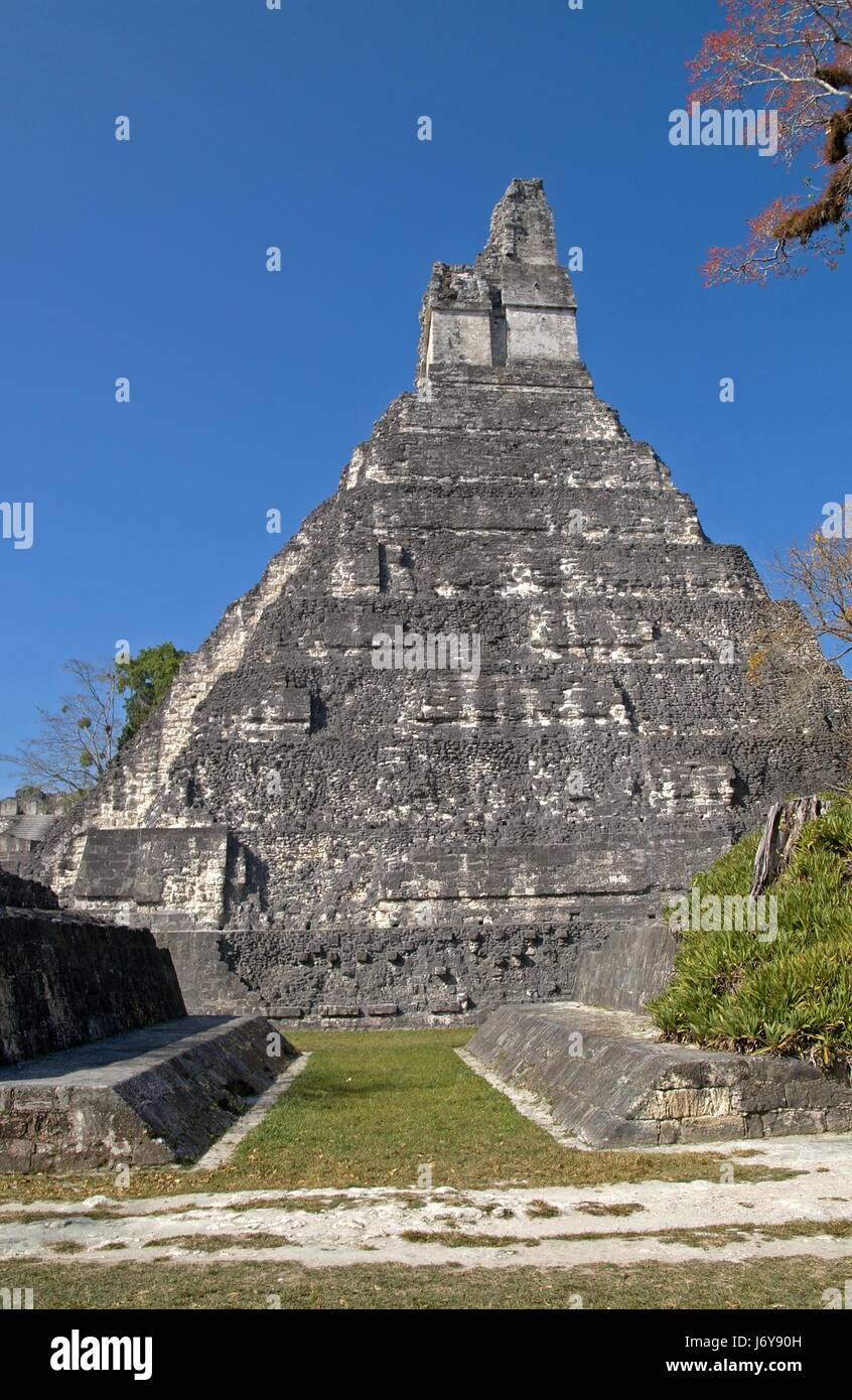 temple guatemala pyramid ruins stairs temple monument famous stone ...
