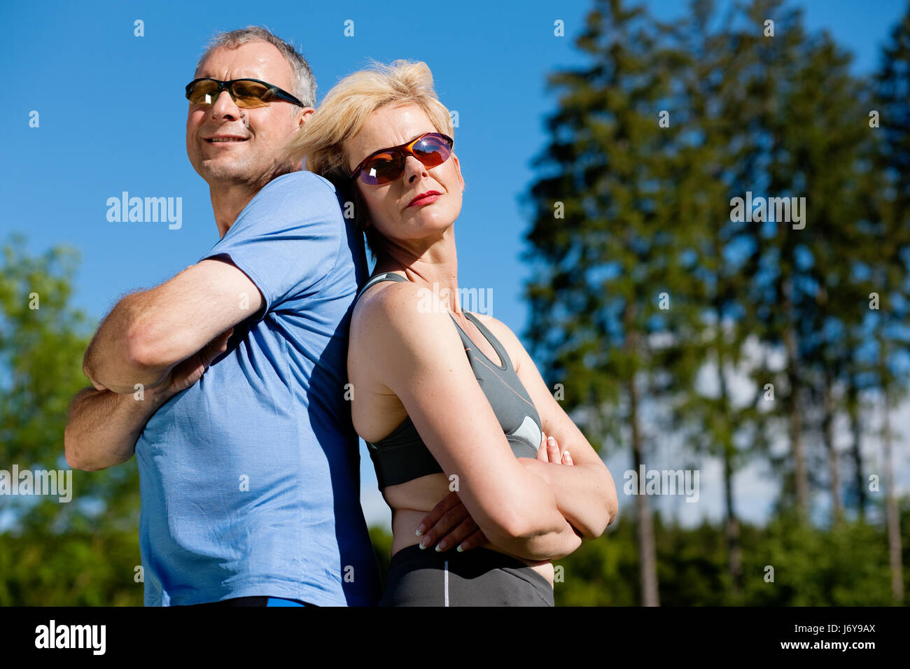 People doing sports in their free time in nature hi-res stock ...
