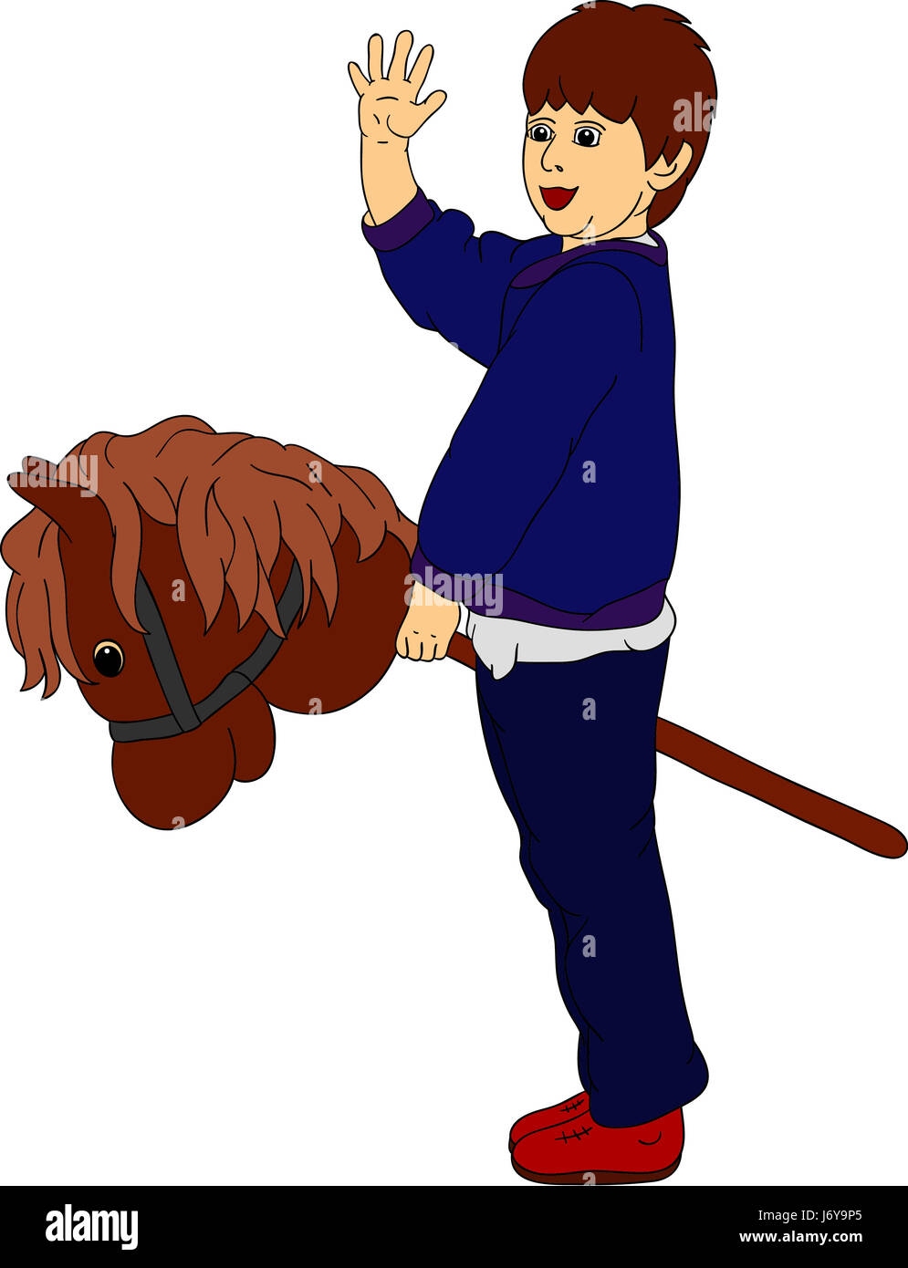 illustration paint draw cartoon boy lad male youngster color laugh ...