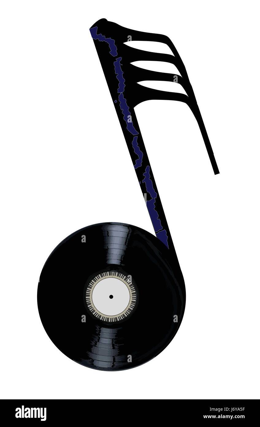 A rock record used a part of a musical note on white Stock Vector Image ...