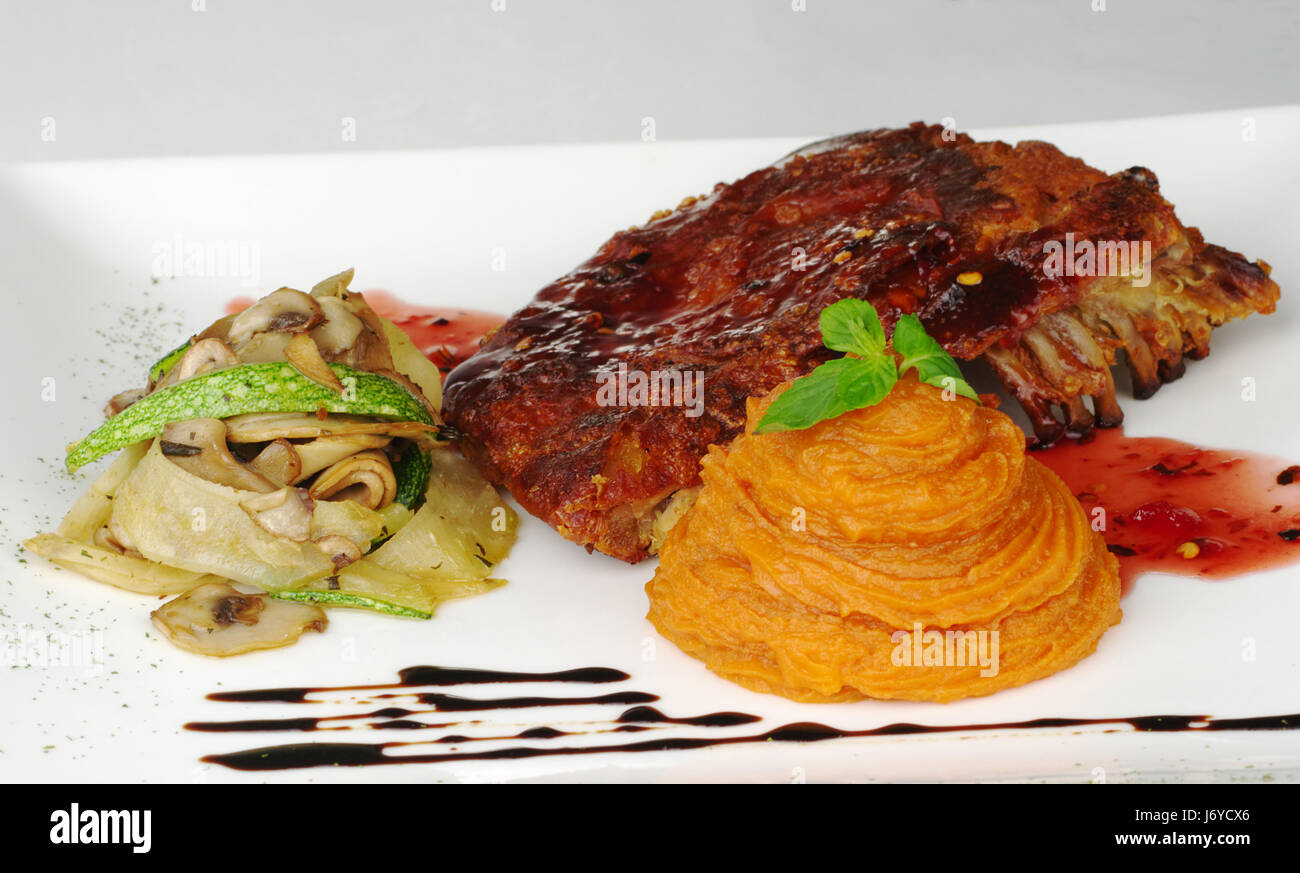 vegetable mushroom fungus ribs pap puree yam meat pepper horizontal ...