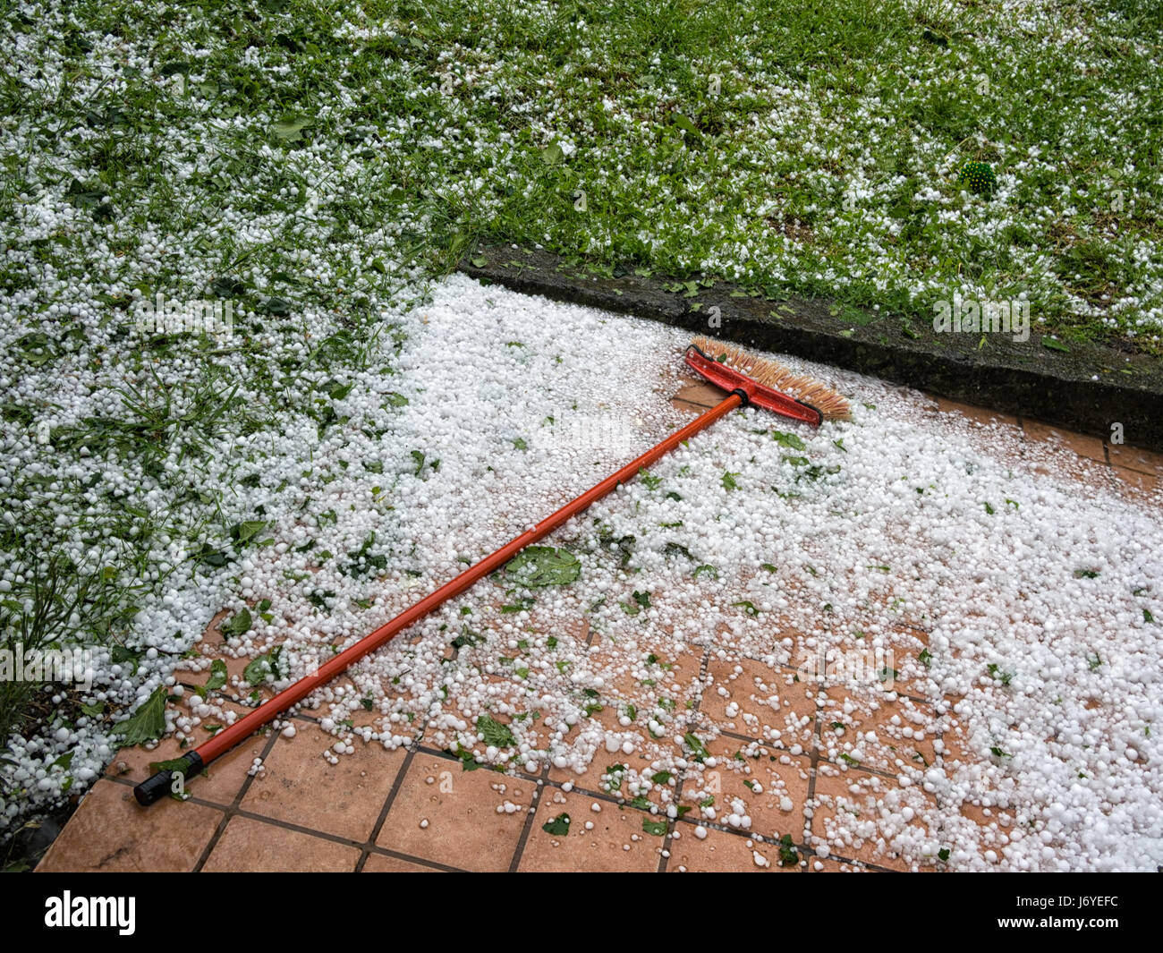 Extreme weather. Large hailstones about 1cm across.Photo taken north ...