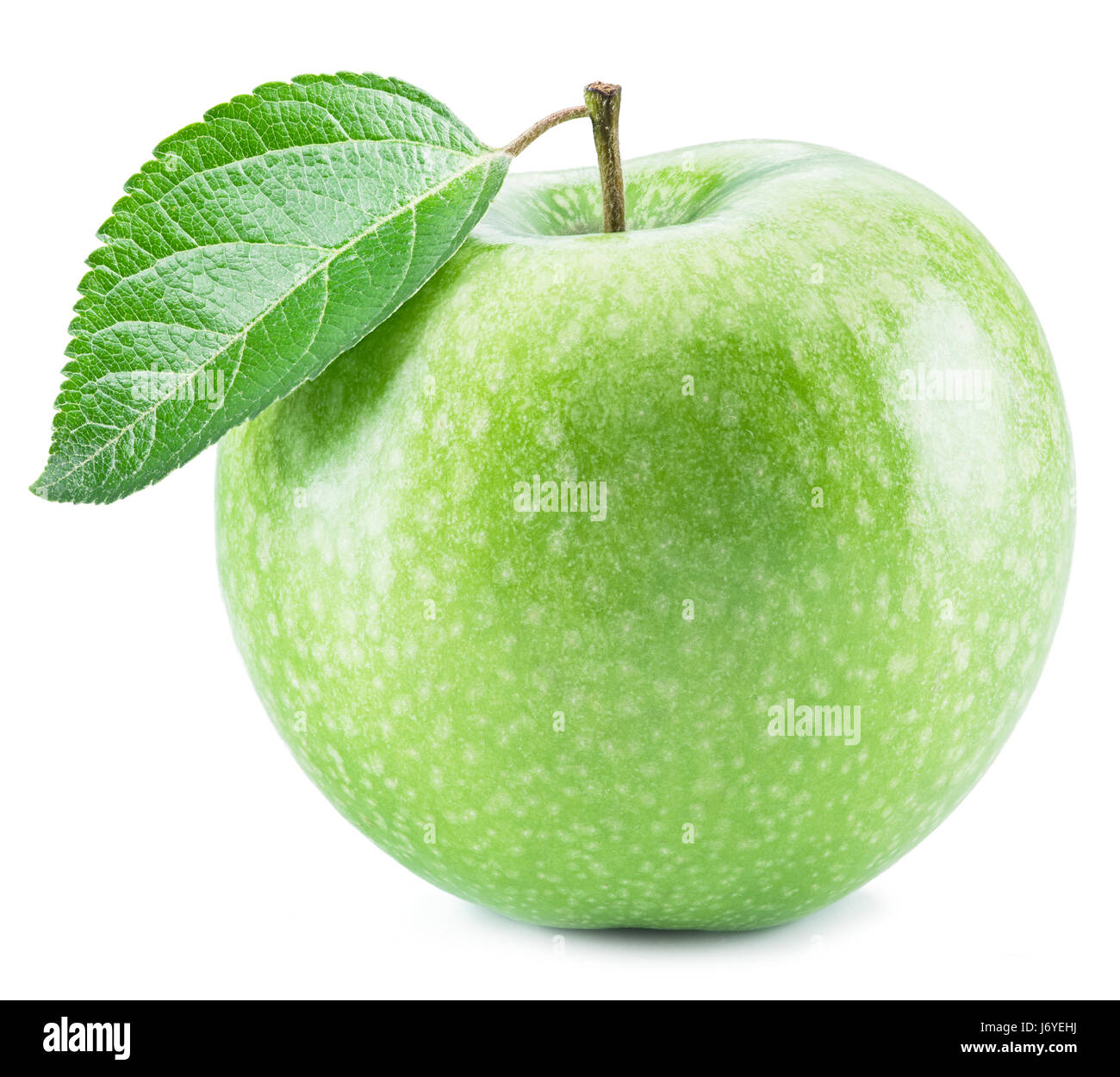 Ripe green apple fruit on the white background Stock Photo - Alamy