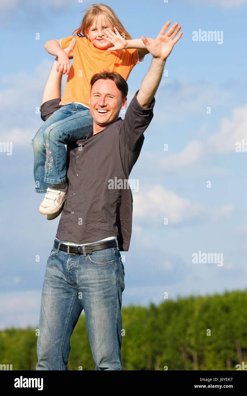 active shoulders shoulder piggy-back daddies fathers indolently child ...