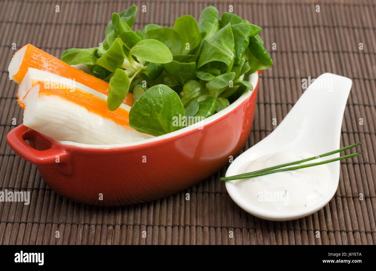 angle fish vegetable crab rod salad restaurant cup angle fish cucumber ...