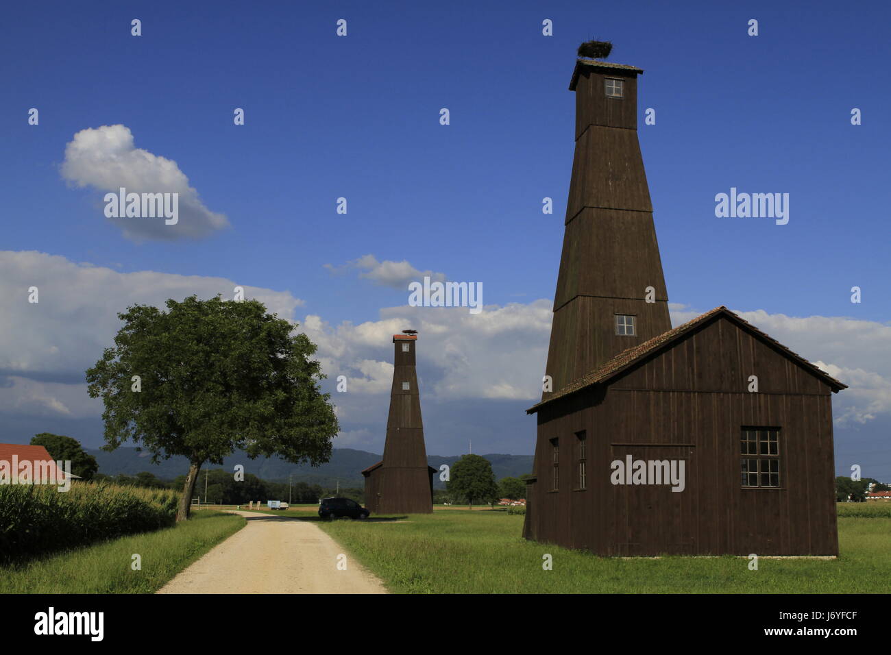 salt drilling towers Stock Photo - Alamy