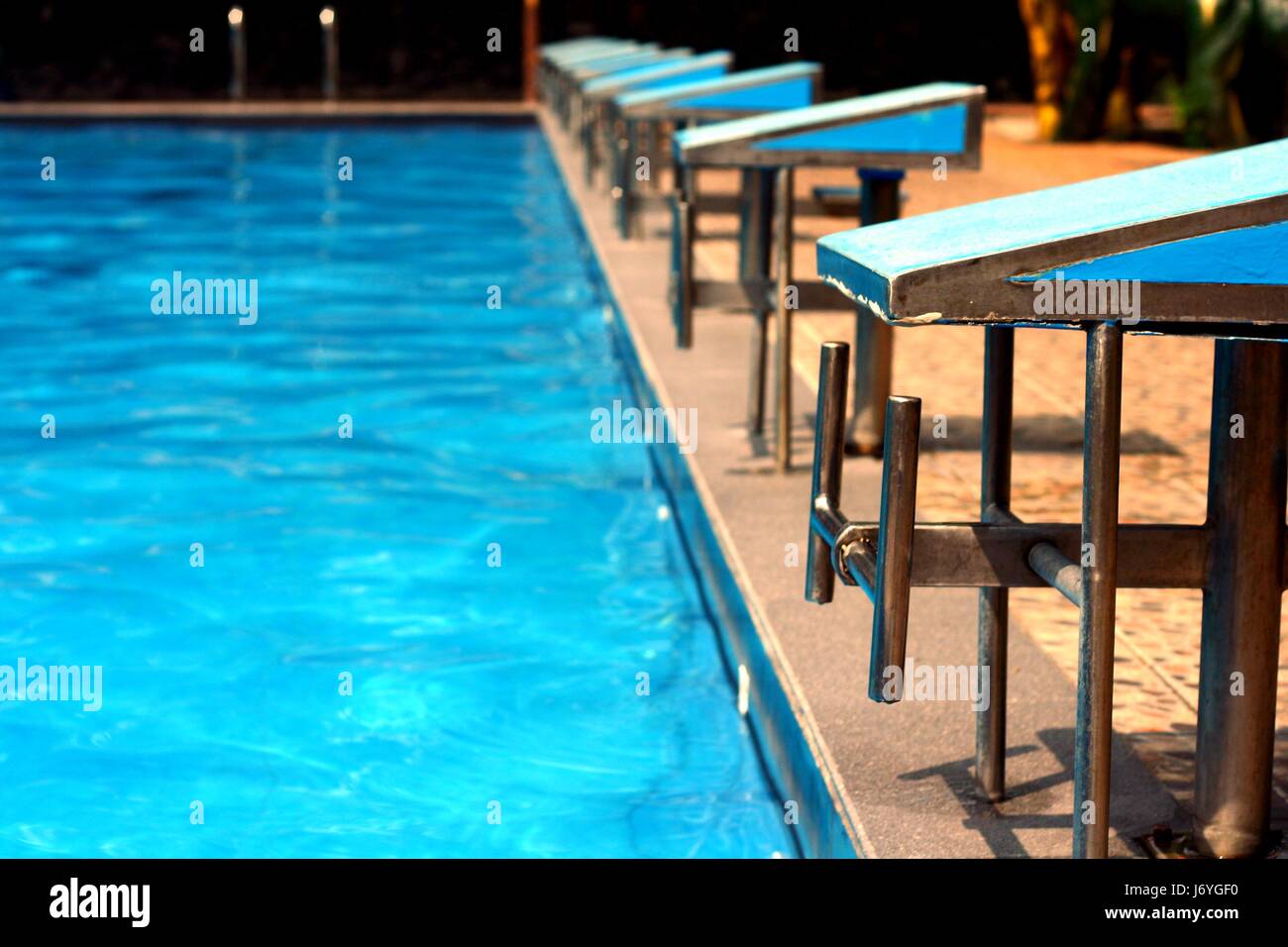 Photo of diving platforms at a swimming pool Stock Photo - Alamy