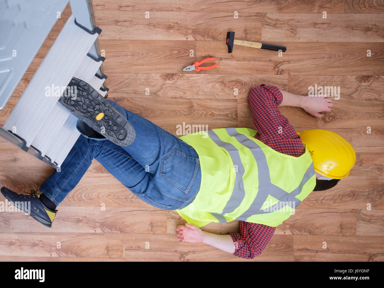 Ladder Fall Work High Resolution Stock Photography and Images - Alamy