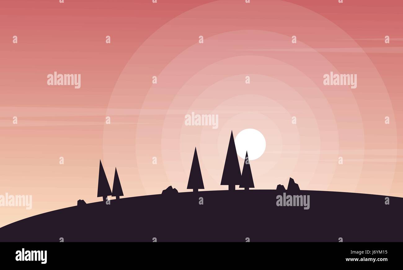 Collection scenery at sunrise for game background Stock Vector Image ...