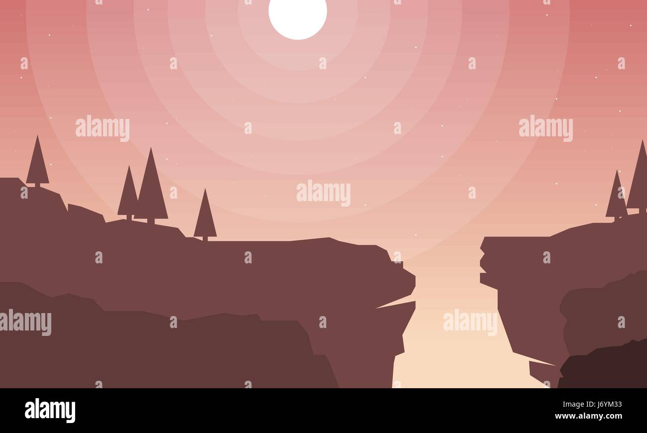 Vector flat scenery cliff for game background Stock Vector Image & Art ...