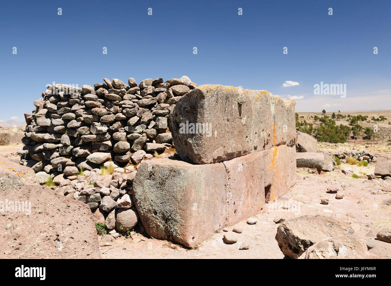Peru – Inca prehistoric ruins in Sillustani near Puno, Titicaca lake ...
