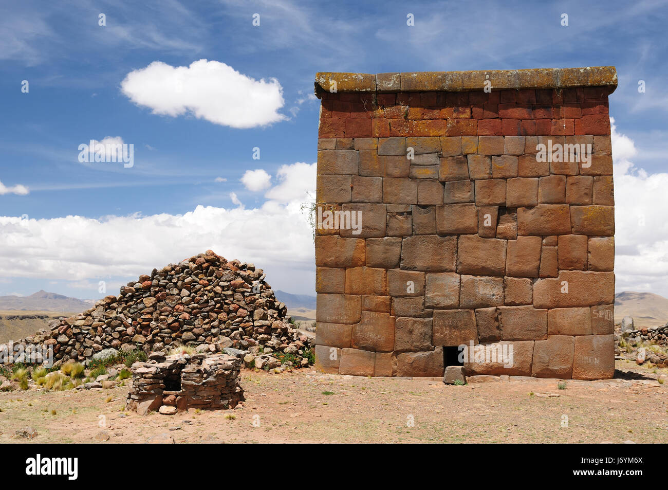 Peru – Inca prehistoric ruins in Cutimbo near Puno, Titicaca lake area ...