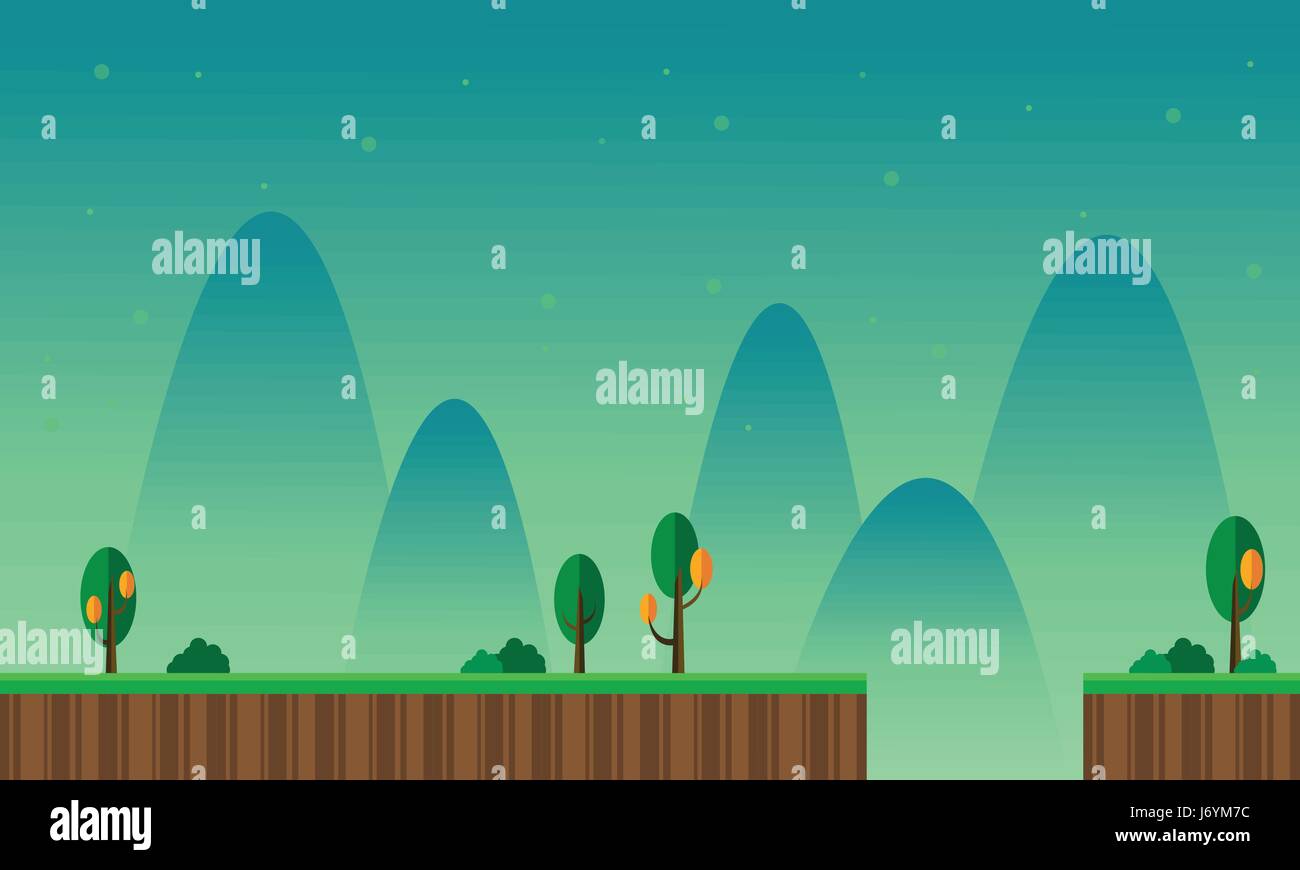 Vector art scenery cartoon style game background Stock Vector Image ...