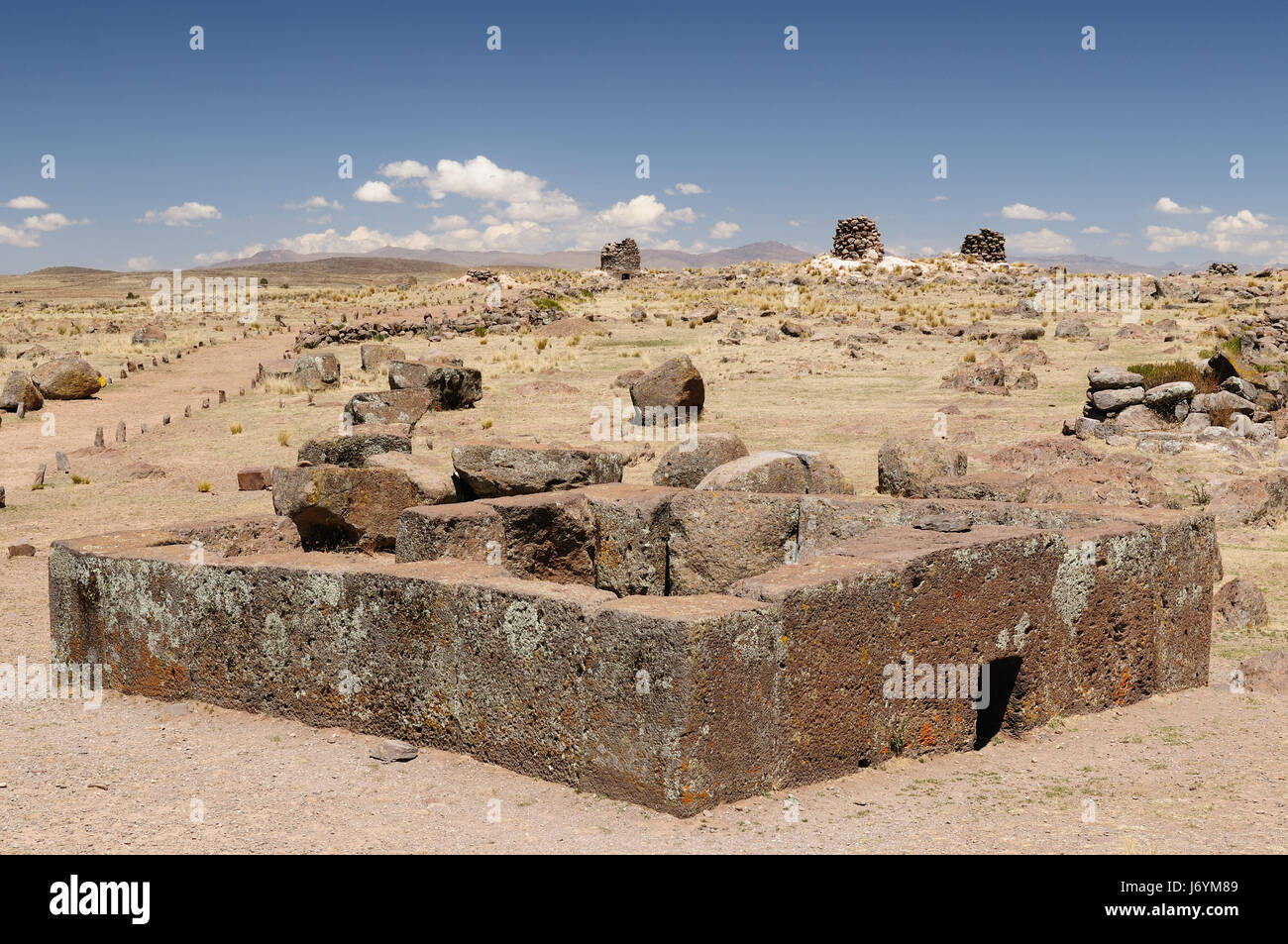 Peru – Inca prehistoric ruins in Sillustani near Puno, Titicaca lake ...