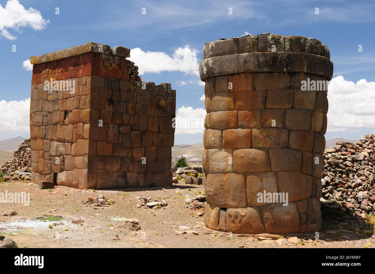 Peru – Inca prehistoric ruins in Cutimbo near Puno, Titicaca lake area ...