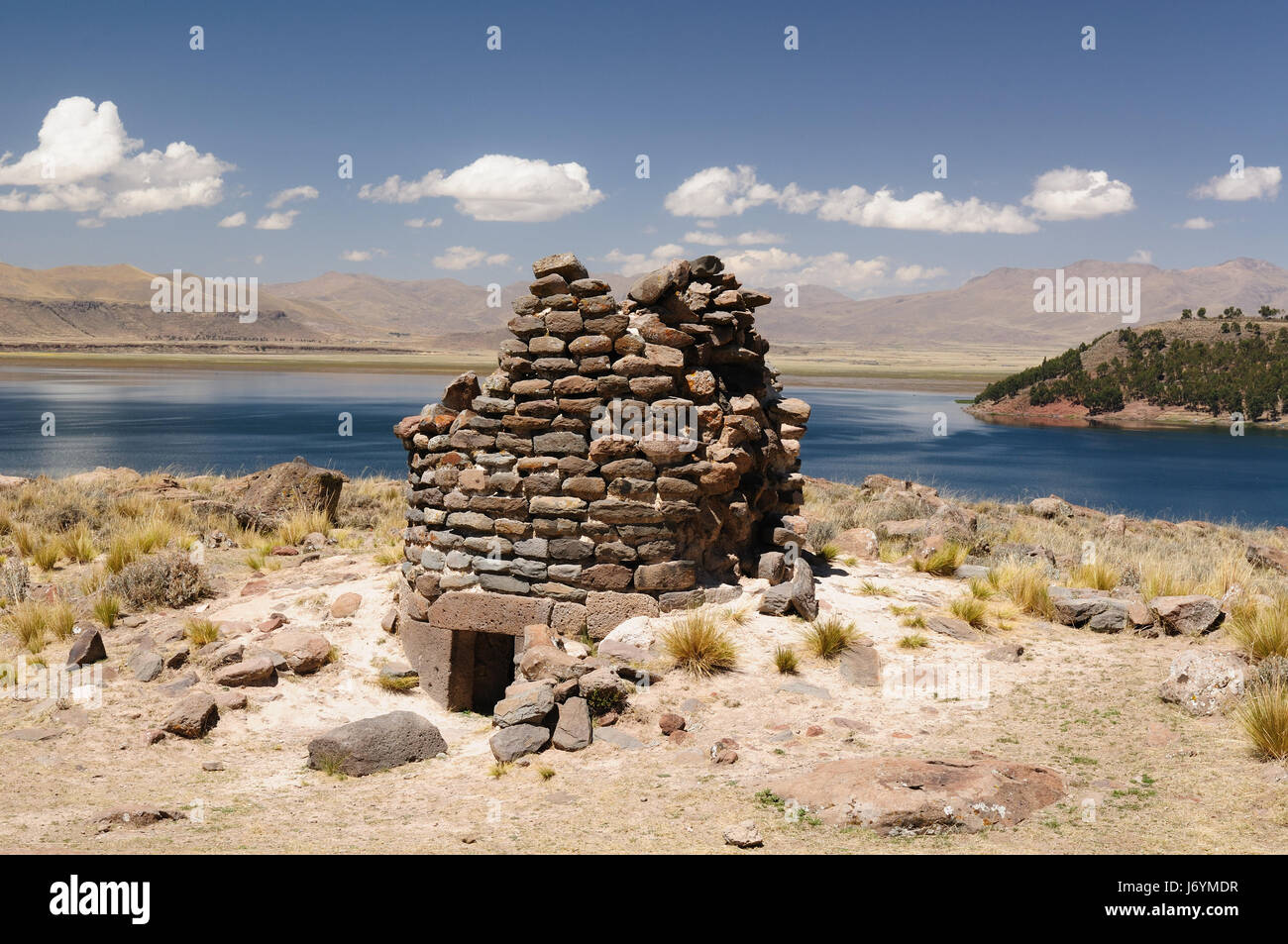 Peru – Inca prehistoric ruins in Sillustani near Puno, Titicaca lake ...
