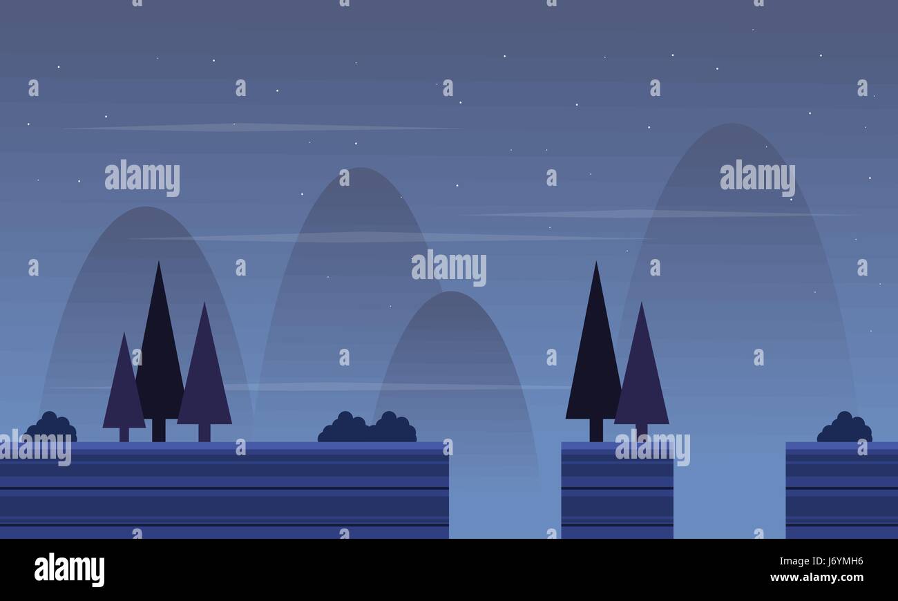 Vector flat scenery with spruce game background Stock Vector Image ...