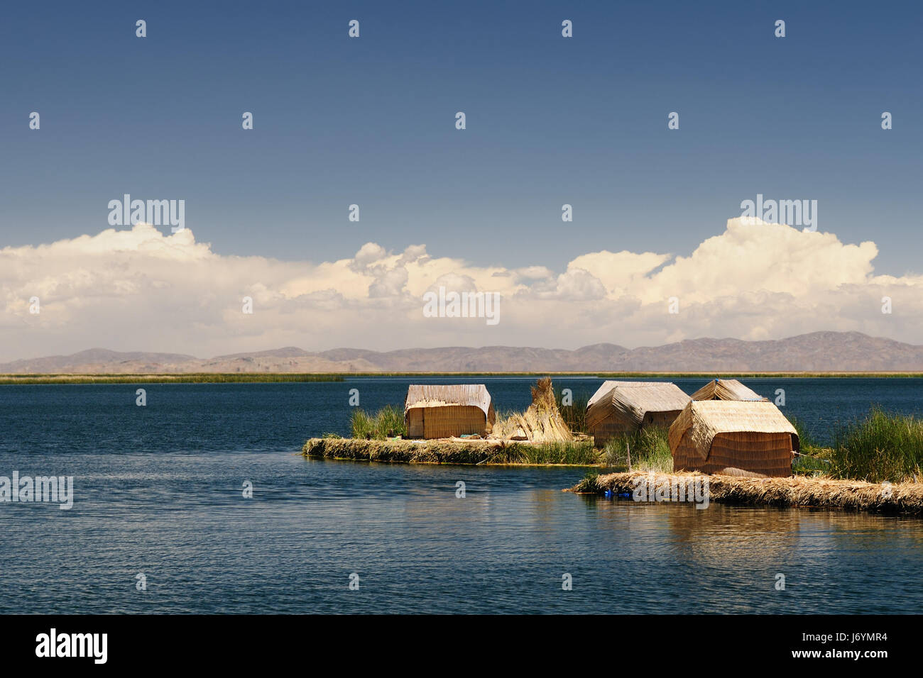Peru, floating Uros islands on the Titicaca lake, the largest ...