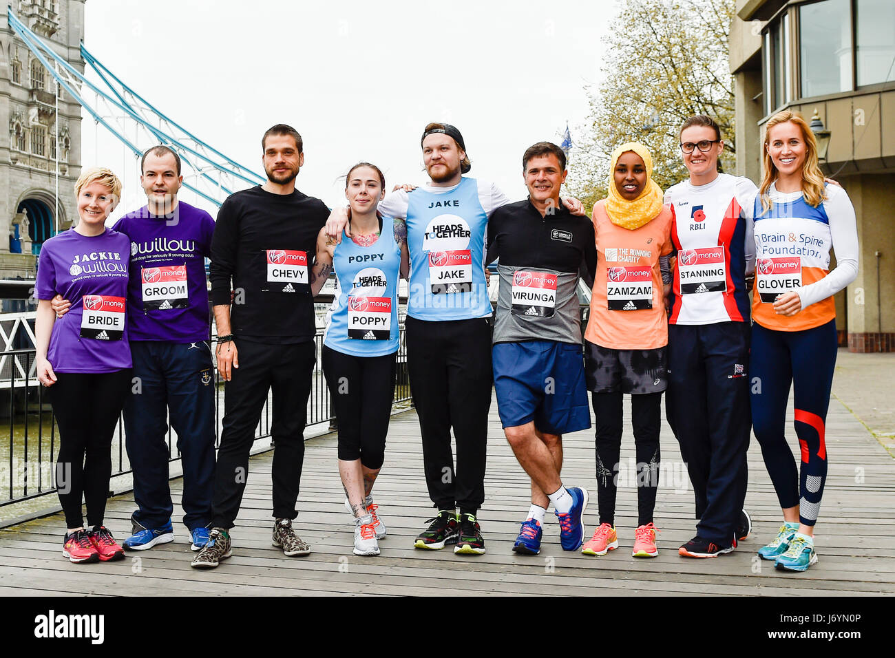 Photocall for runners of the 2017 London Marathon who have a special ...