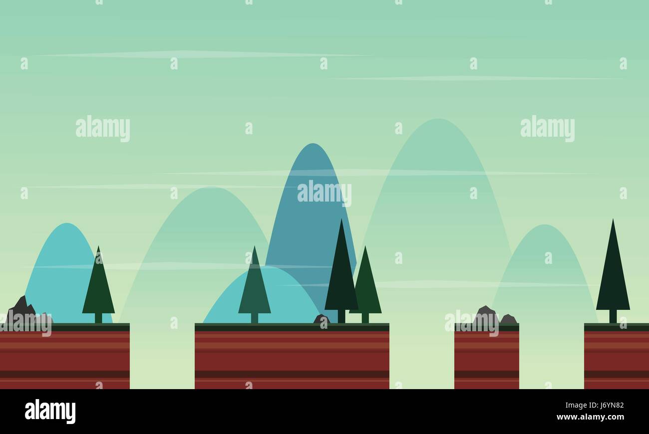 Style game background with landscape cartoon Stock Vector Image & Art ...