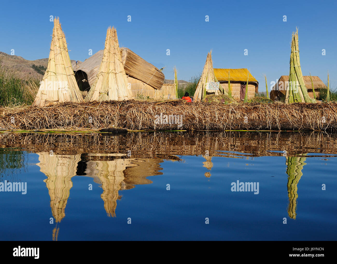 Peru, floating Uros islands on the Titicaca lake, the largest ...