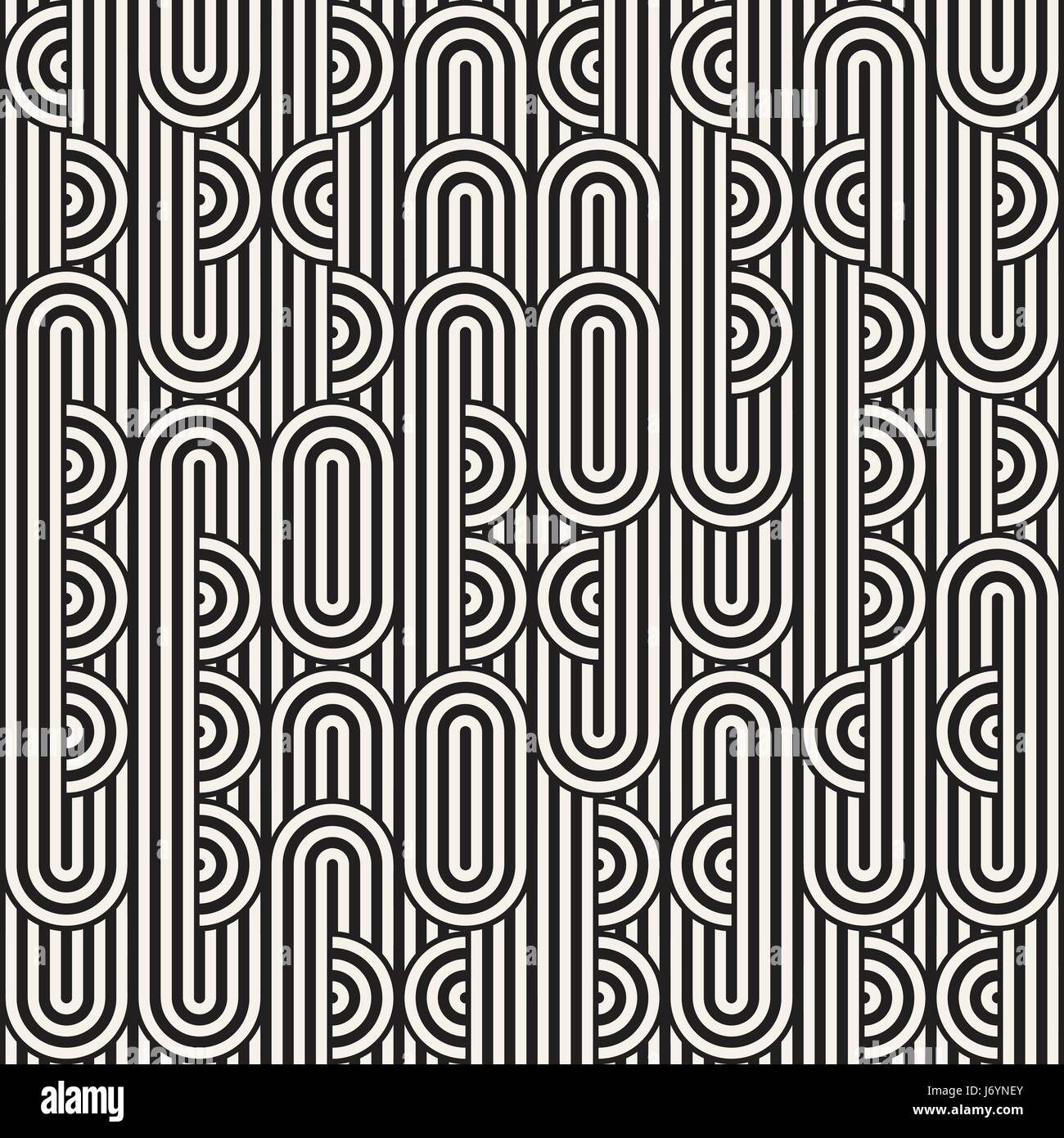 Seamless monochrome waving pattern. Abstract retro stripy background ...