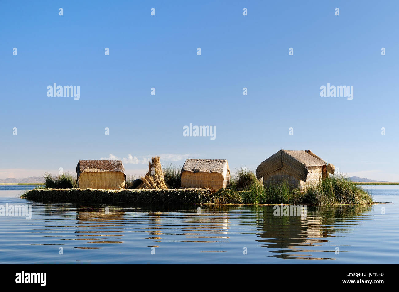 Floating Uros islands on the Titicaca lake, the largest highaltitude ...